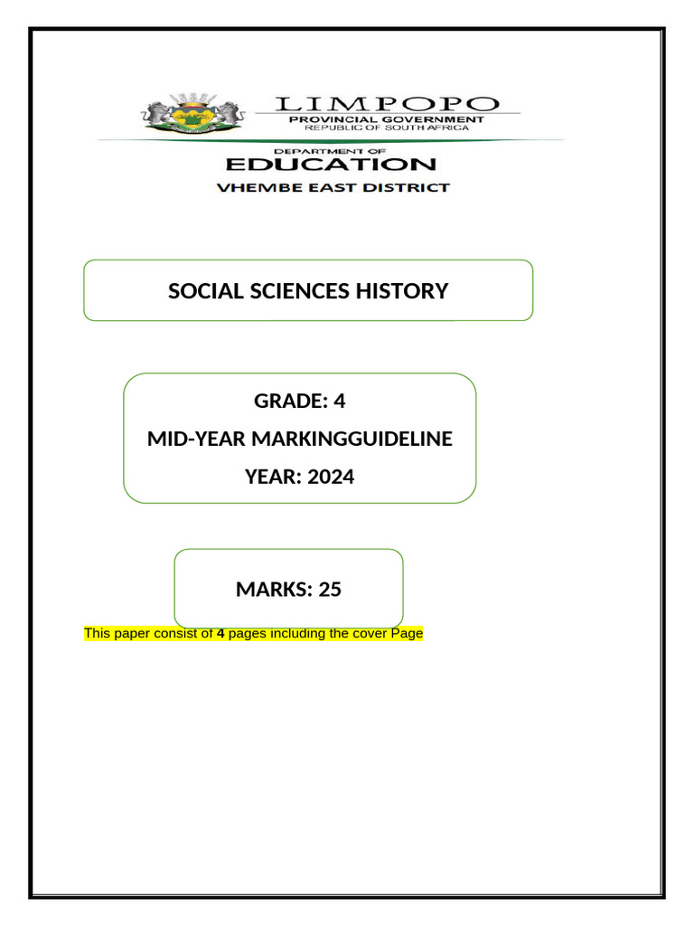 Grade 4 History Mid-Year Guidelines | PDF
