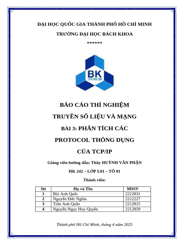 Báo Cáo - TNTSLVM - Lab2 - L03 - To-01 | PDF