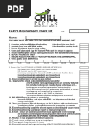 Night Shift Checklist | PDF