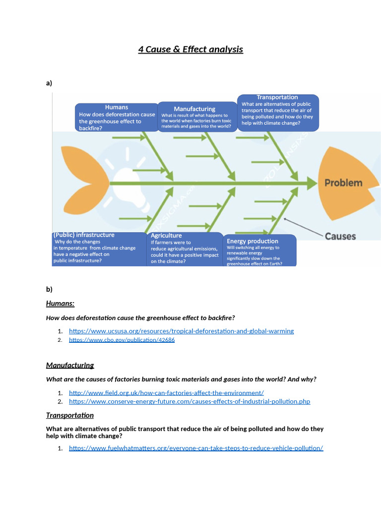 4 Cause & Effect Analysis - Physics | PDF | Climate Change | Greenhouse Gas