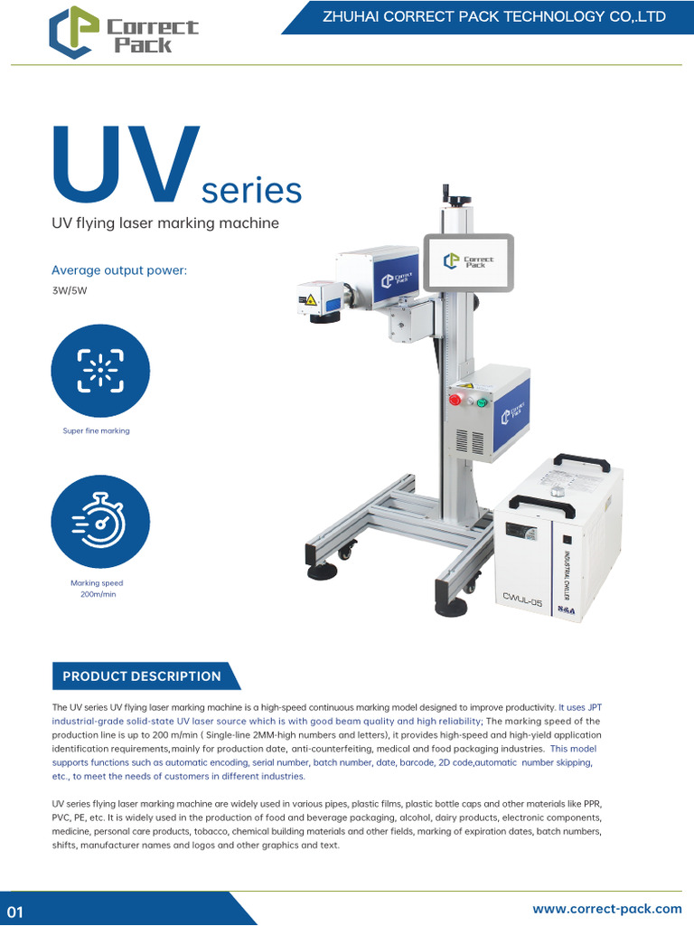 High-Speed UV Flying Laser Coder | PDF | Printer (Computing) | Ultraviolet