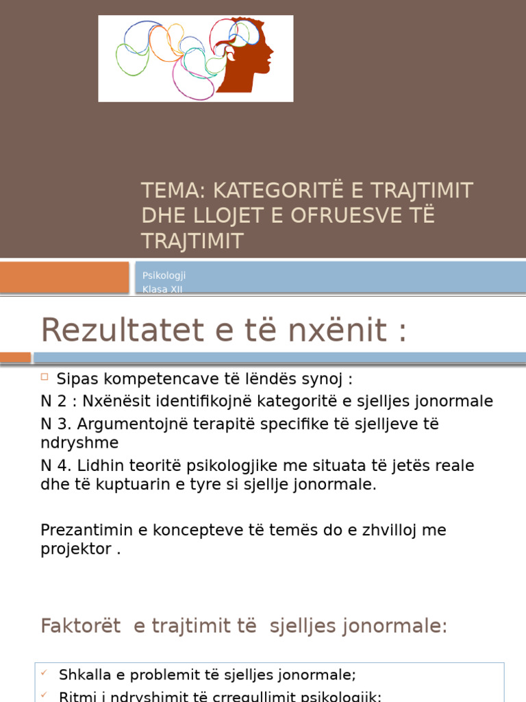 Tema Kategorite e Trajtimit | PDF