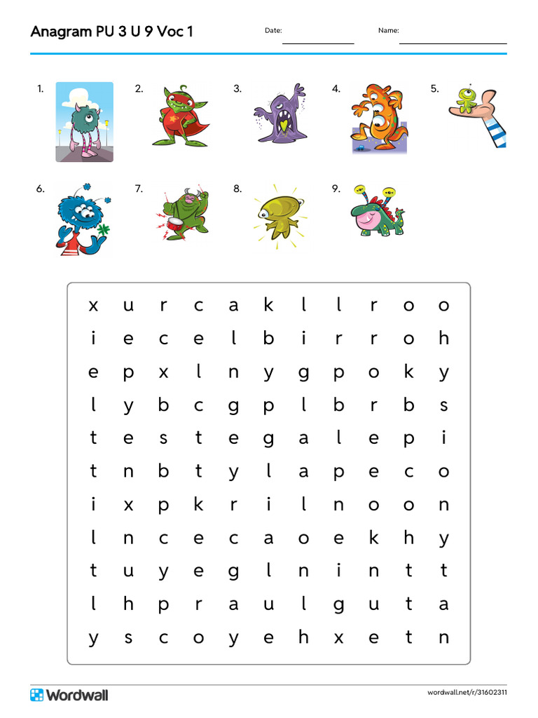 Anagram Pu 3 U 9 Voc 1 Wordsearch | PDF