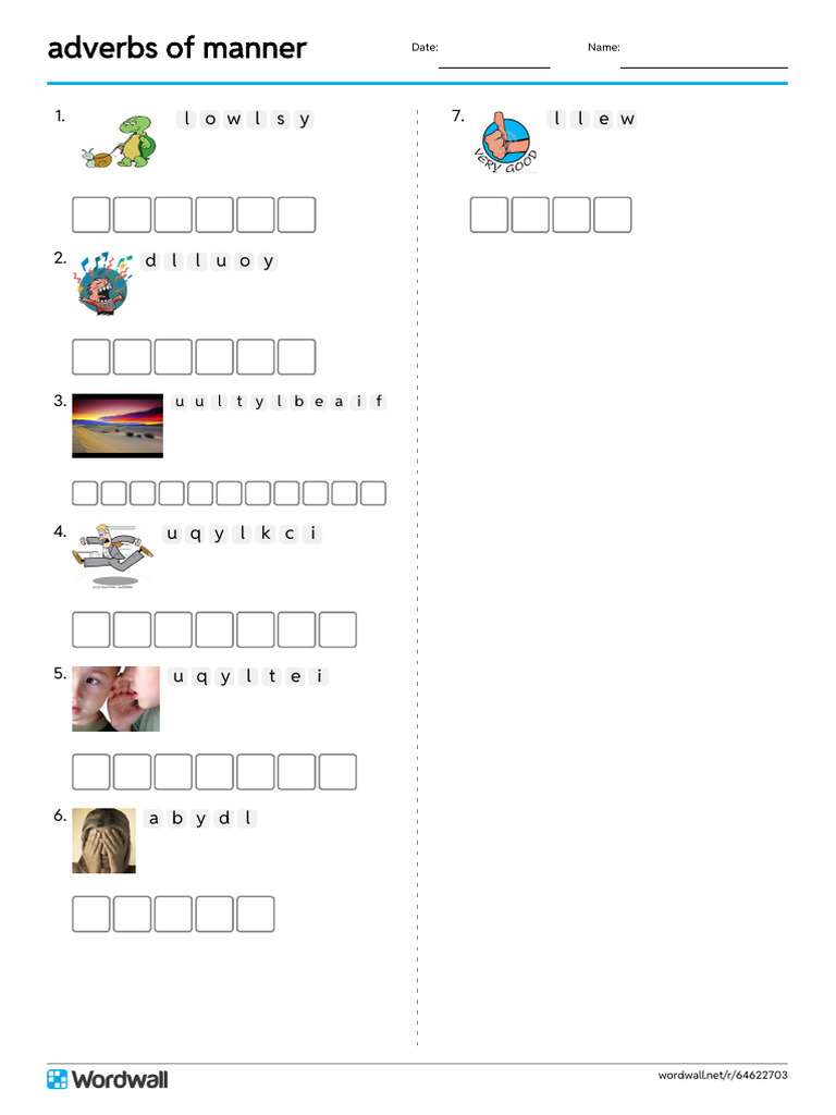 Adverbs of Manner Anagram | PDF