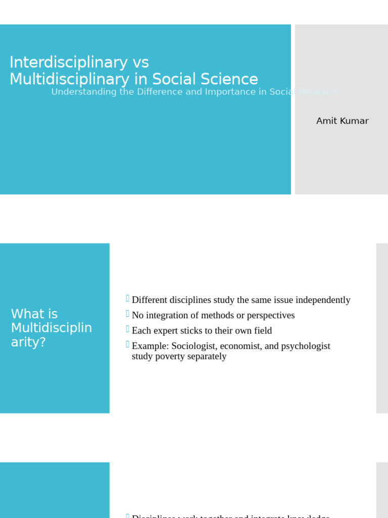 Interdisciplinary Vs Multidisciplinary Social Science | PDF