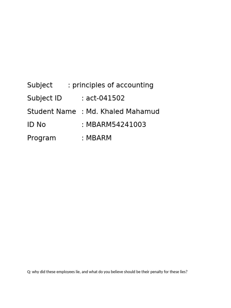 Principles of Accounting assignment | PDF | International Financial ...