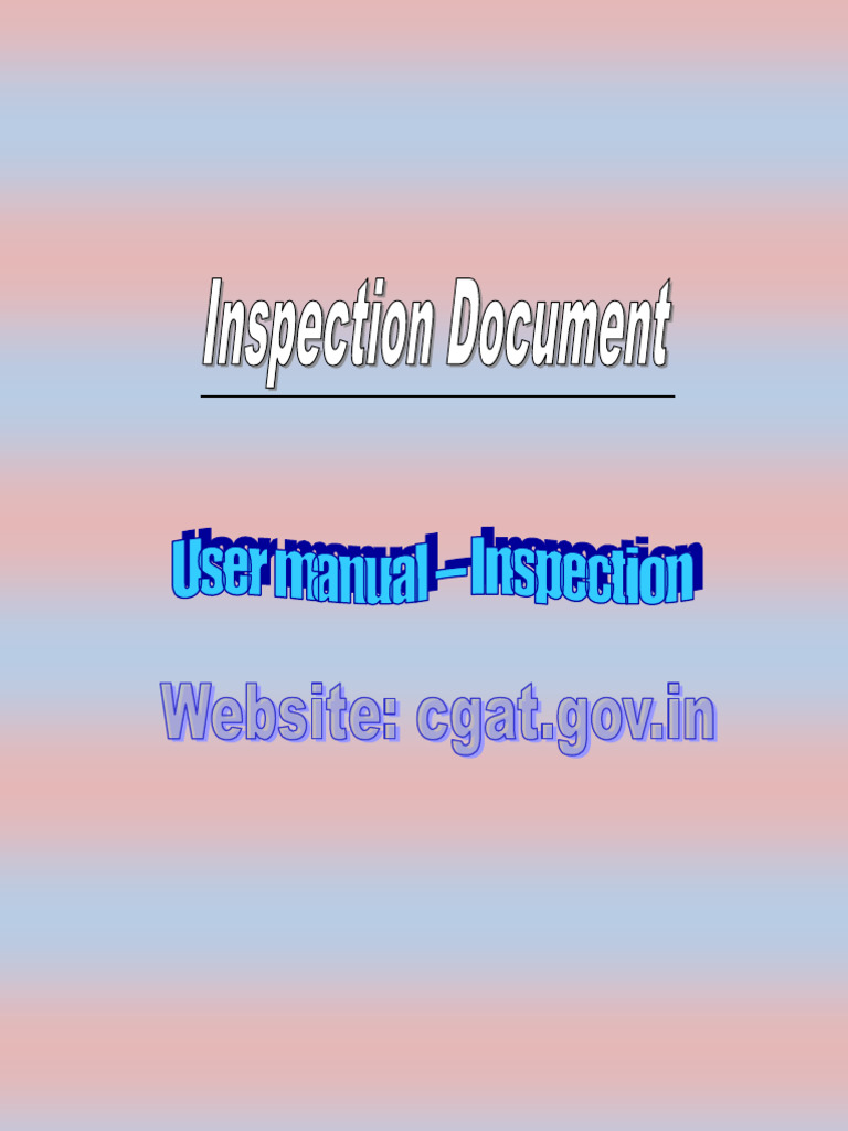 Inspection Manual | PDF