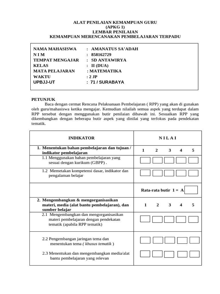 Apkg Amanatus Sa'adah MTK Fix Ke I | PDF