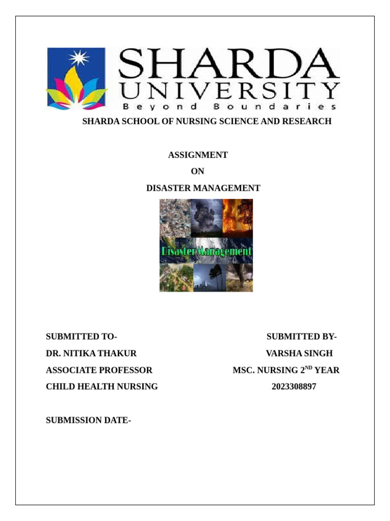 Assignment On Disaster Management | PDF | Natural Disasters | Emergency ...