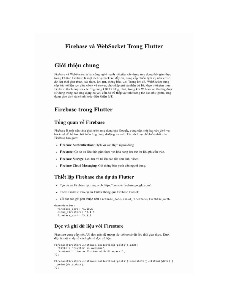 Firebase Websocket in Flutter | PDF