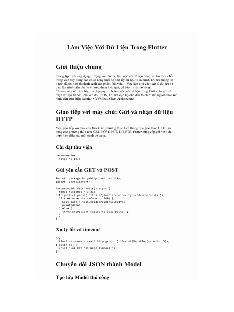 Flutter Data Handling | PDF
