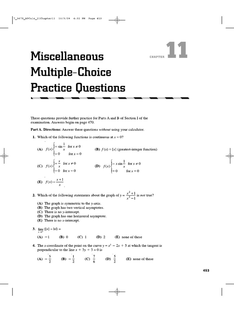 AP calculus_MCQ_practice | PDF