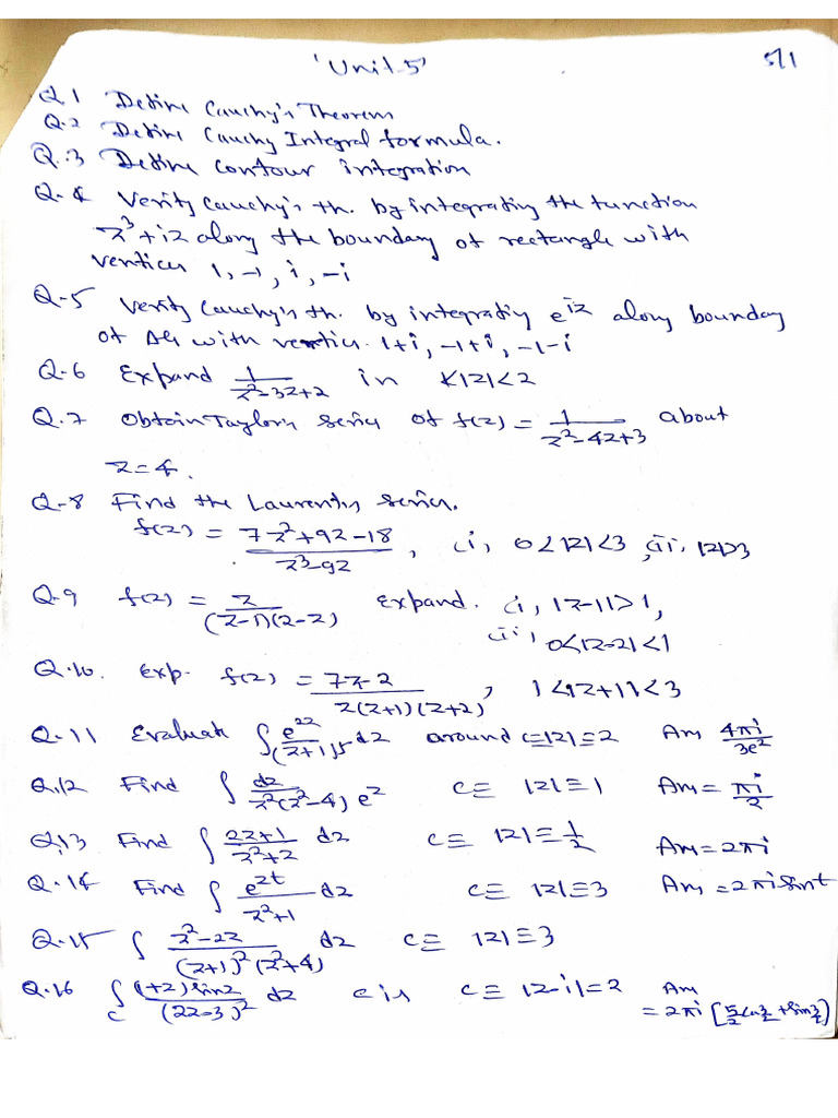 Unit 5 Question Bank. (BAS 203) Maths 2 | PDF