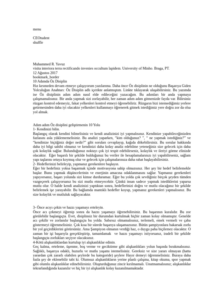Oz Disiplin | PDF