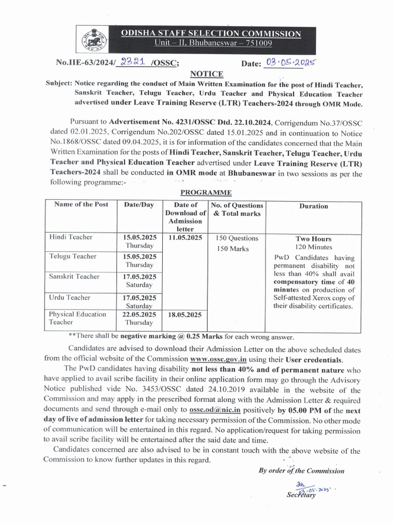 Notice For MWE of LTR - MAY | PDF