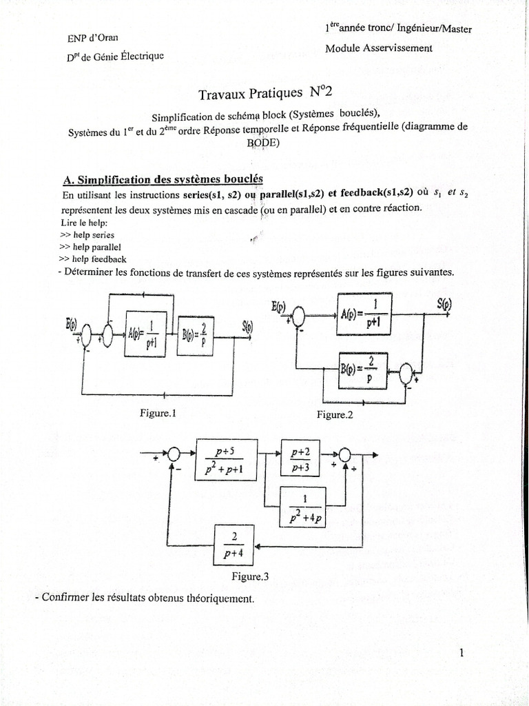 Systeme Asservis - TP 2 | PDF