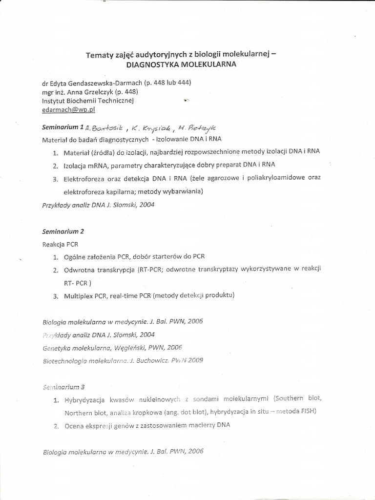 Biologia Molekularna | PDF