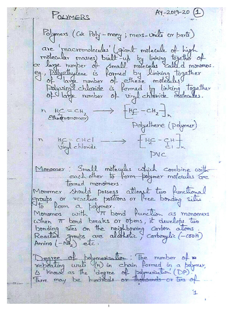Polymer Notes | PDF