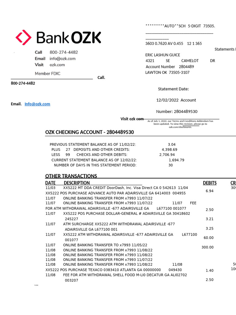 Current Font Bank Statement | PDF | Debit Card | Banks
