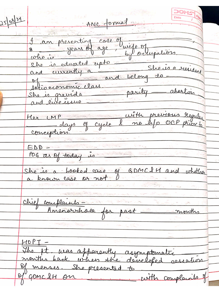 ANC & PNC Case Format | PDF