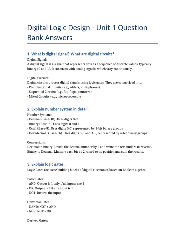 Unit1_DLD_Answers | PDF