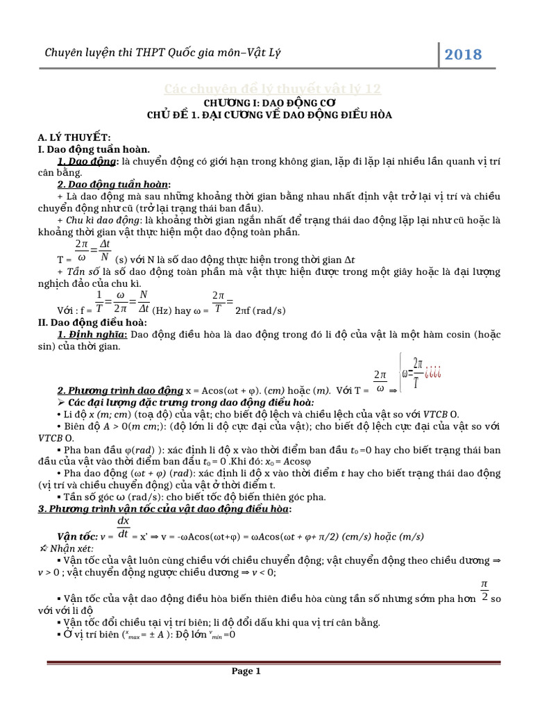 Www.thuvienhoclieu.com Chuyen de Ly Thuyet Vat Ly 12 | PDF
