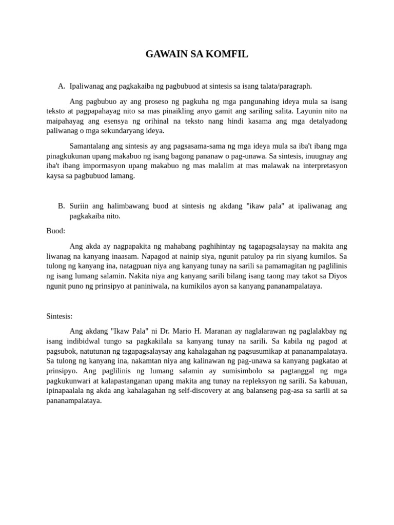 GAWAIN SA KOMFIL | PDF