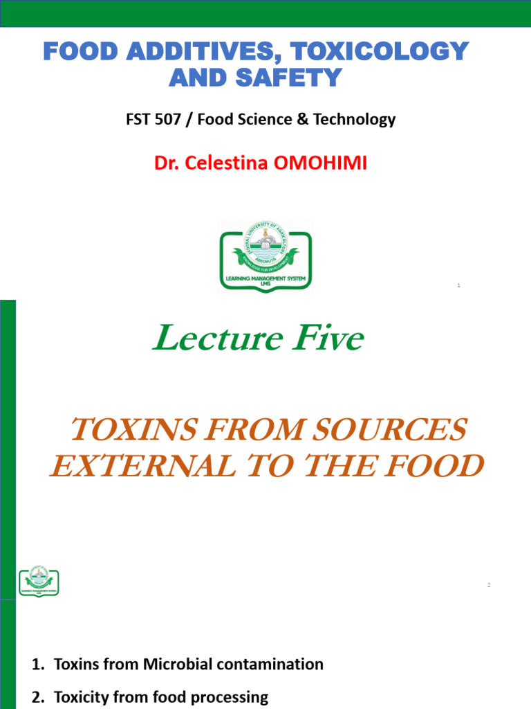 FST 507 Toxicants From External Sources | PDF | Foodborne Illness ...