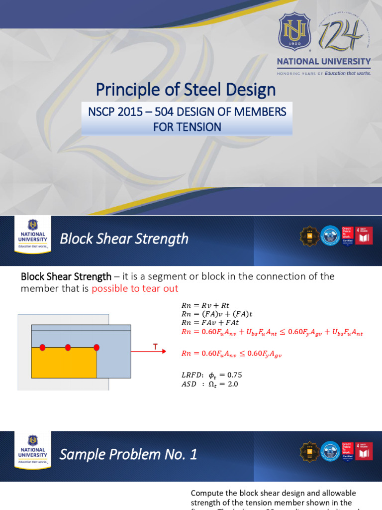 Block Shear Strength in Steel Design | PDF | Mechanical Engineering ...