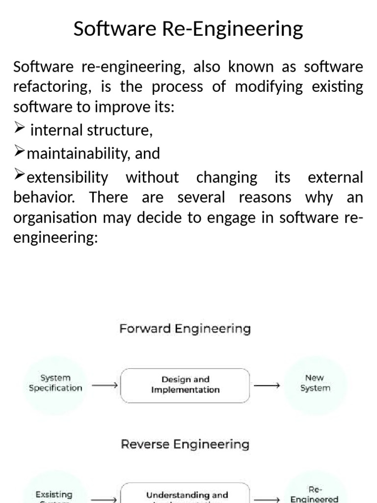 SW Reengineering Maintenance | PDF | Software | Software Development Process