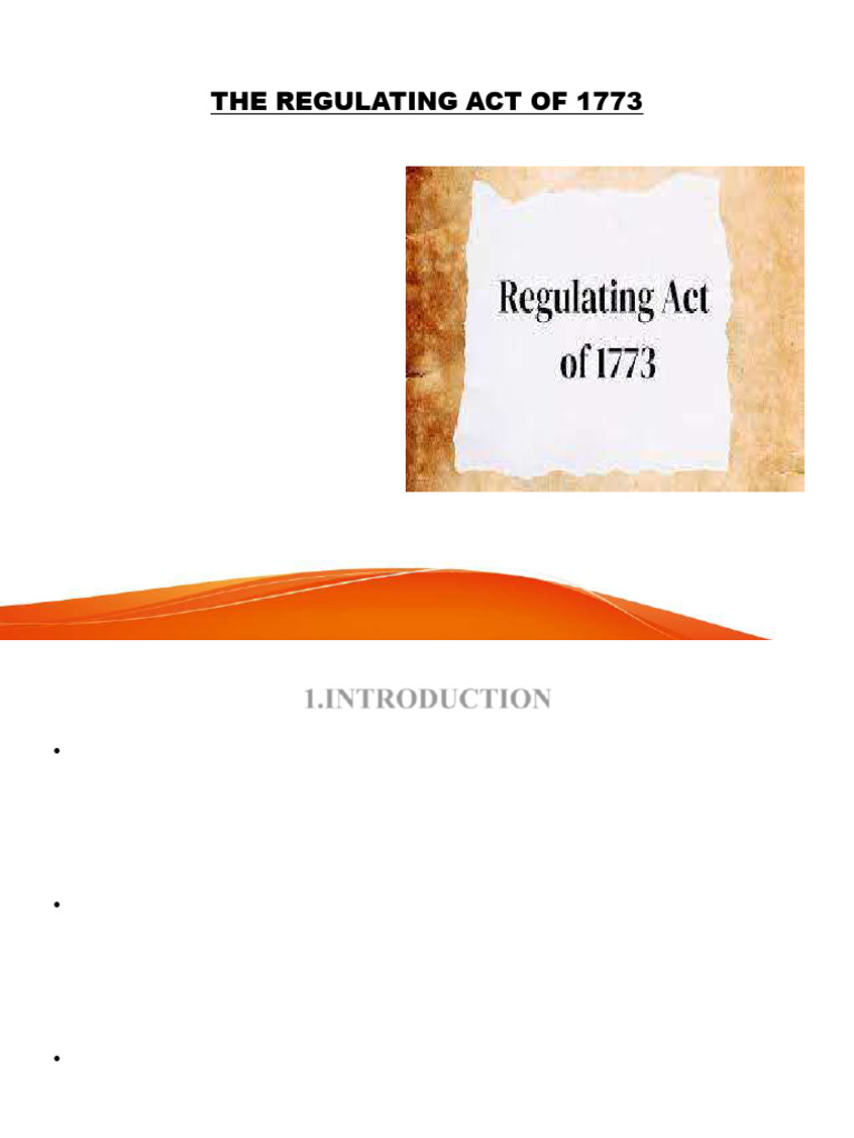 Overview of the Regulating Act 1773 | PDF | Writ | Separation Of Powers
