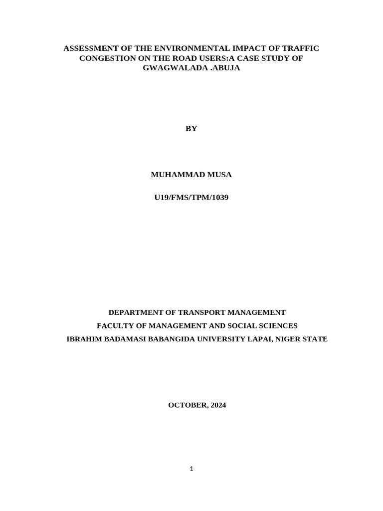 The Environmental Impact of Traffic Congestion On Road Transportation ...