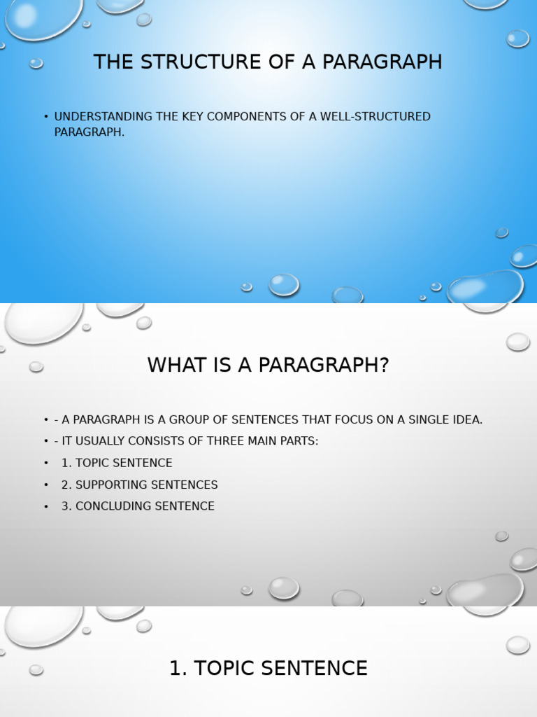 Paragraph Structure Presentation | PDF | Medical Specialties