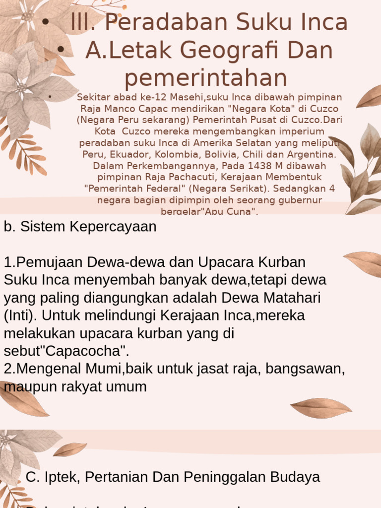 Peradaban Suku Inca | PDF