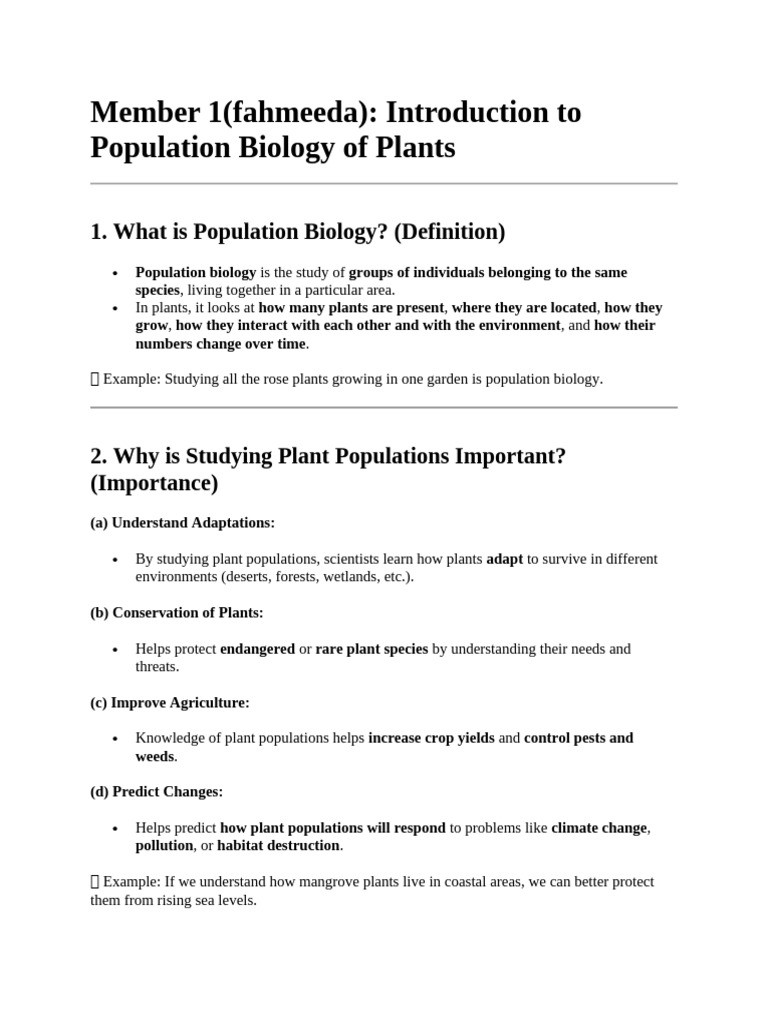 Understanding Plant Population Biology | PDF | Plants | Trees