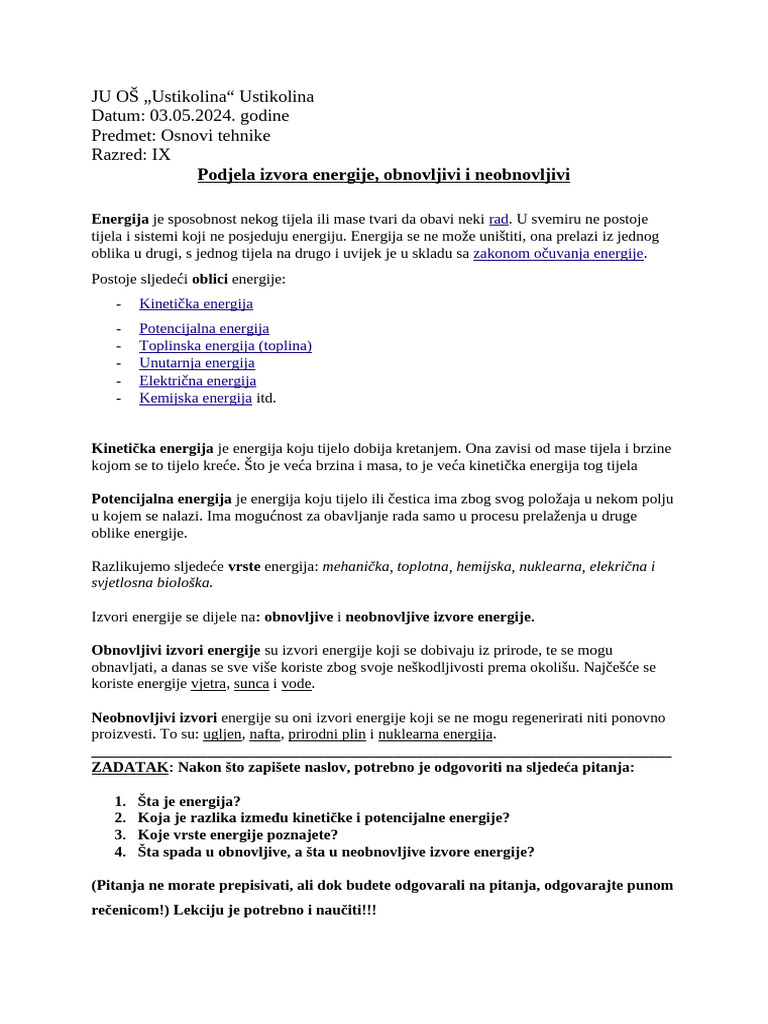LEKCIJA - 30 (TO. - Deveti Razred) | PDF