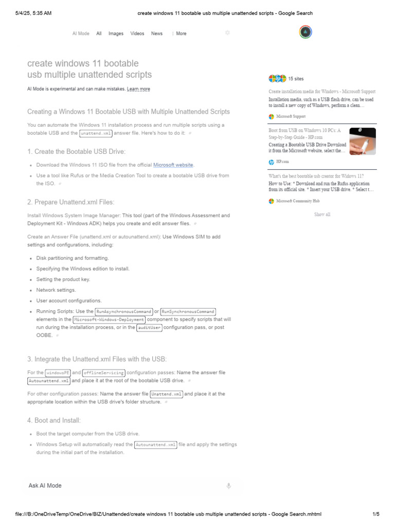 Create Windows 11 Bootable Usb Multiple Unattended Scripts - Google Search | PDF | Booting ...