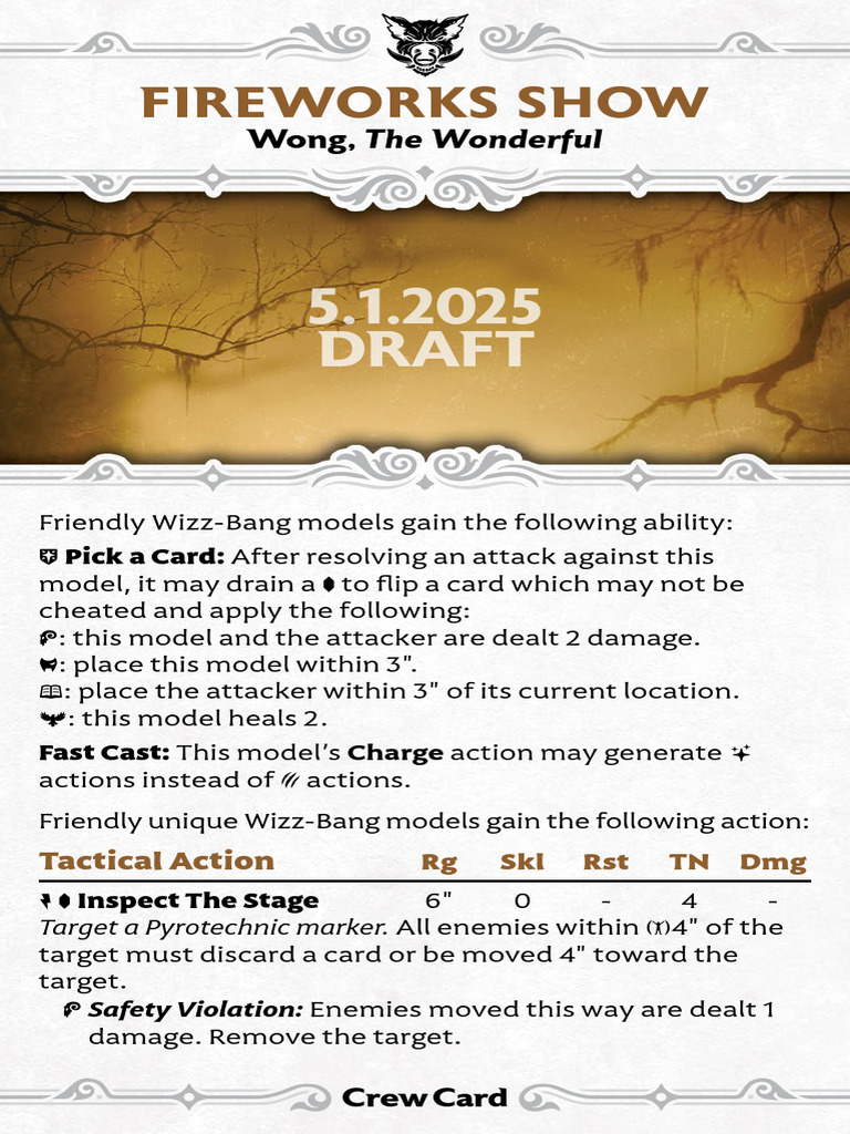 M4E Stat-Cards Wizz-Bang DRAFT 5.1.2025 | PDF | Pyrotechnics