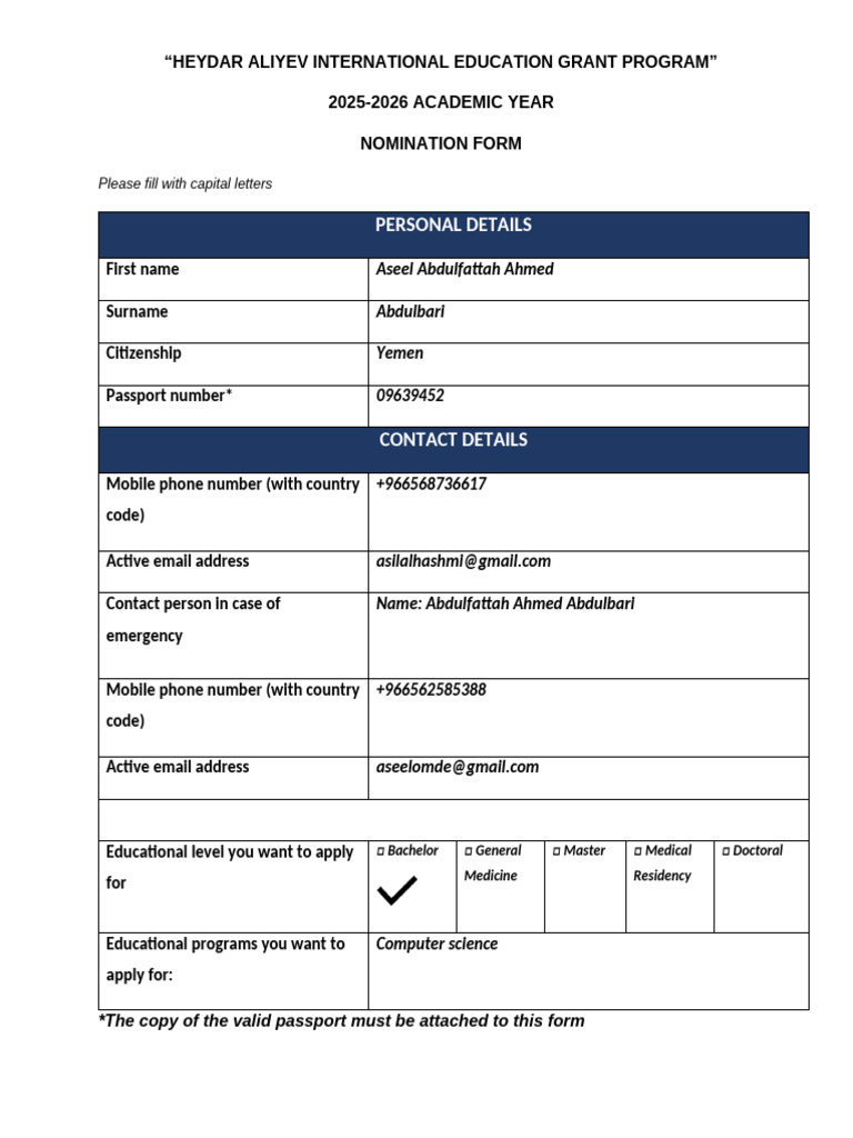 Nomination Form | PDF