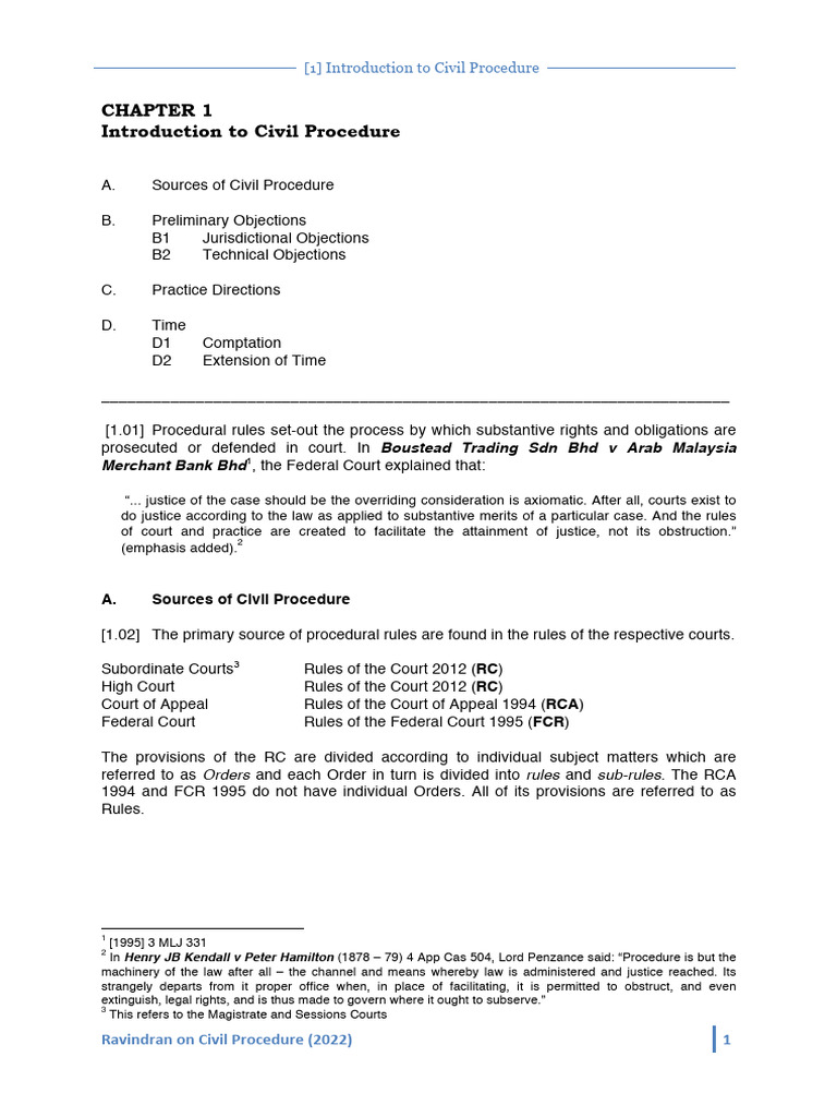Overview of Civil Procedure Rules | PDF | Precedent | Lawsuit