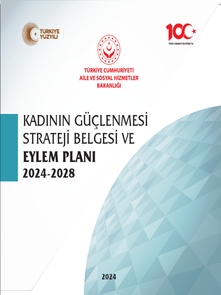 Kadinin Guclenmesi Strateji Belgesi Ve Eylem Plani 2024 2028 | PDF