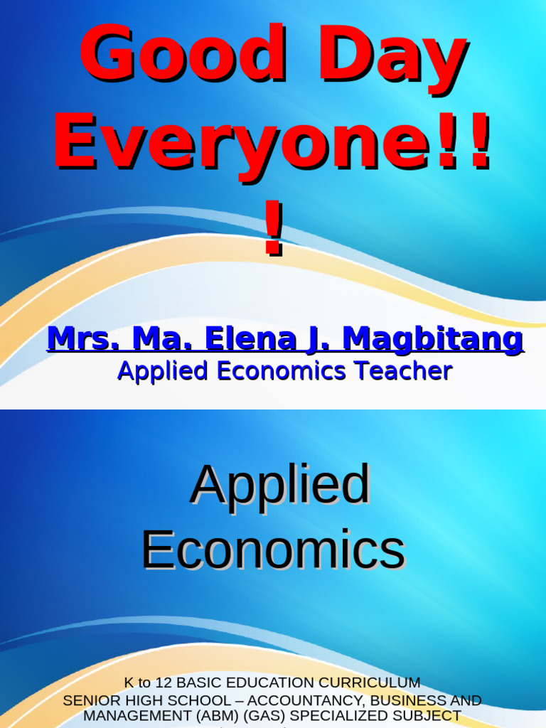 Applied Economics Curriculum Overview | PDF | Economics | Business ...