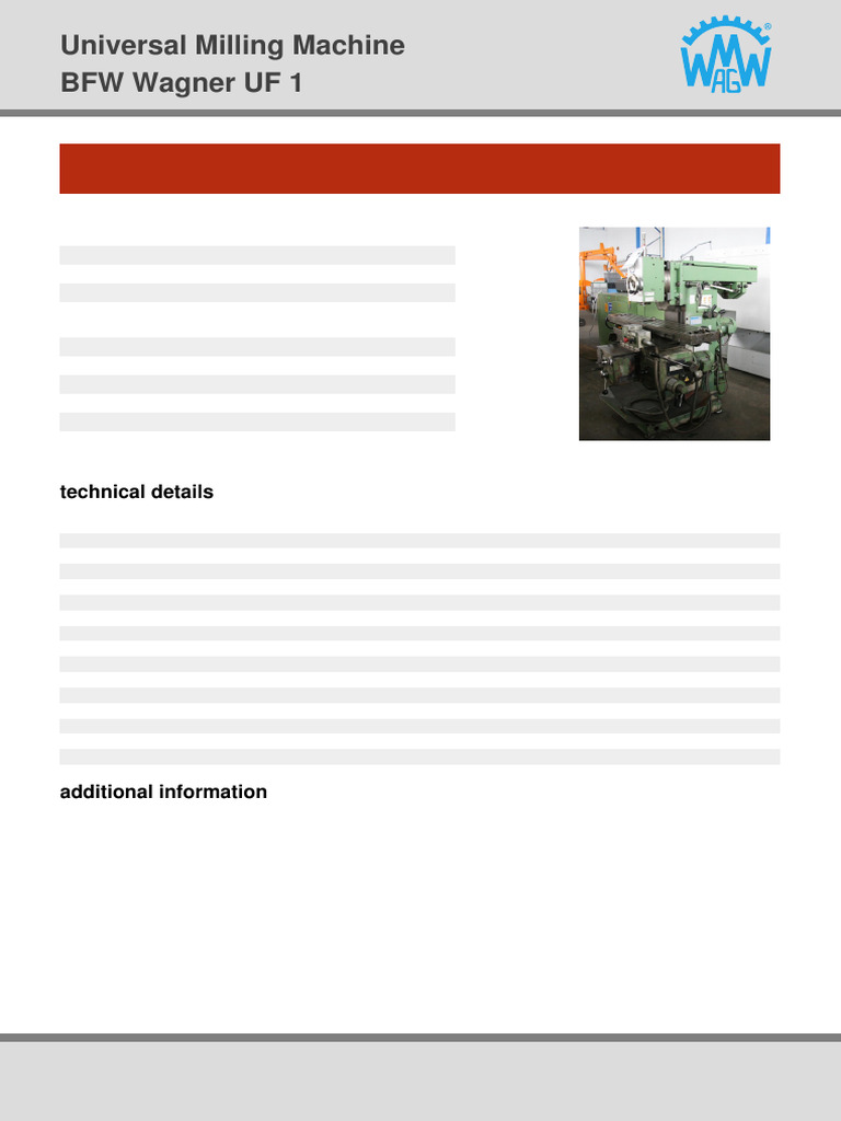 BFW Wagner UF 1 | PDF | Tools | Manufactured Goods