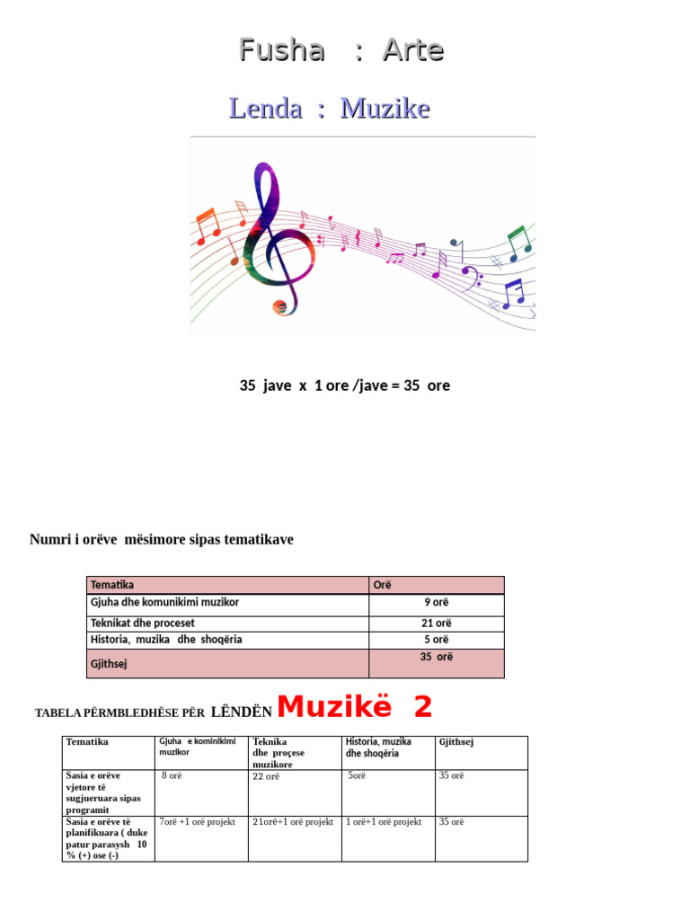 5.edukim Muzikor 2 Tremujori 1 | PDF