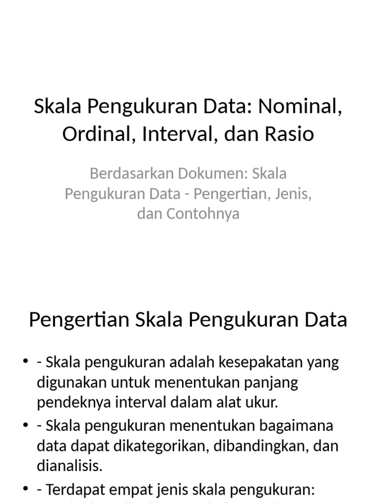 Skala Pengukuran Data | PDF