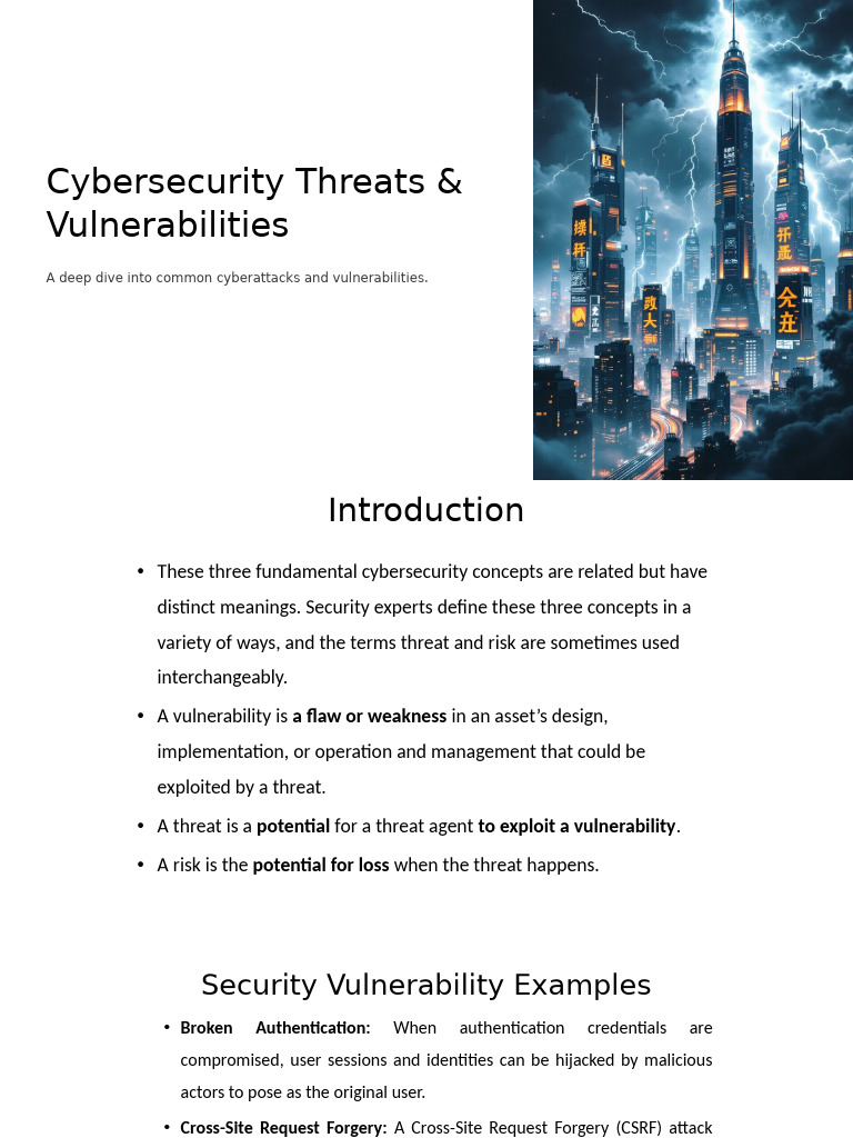 Topic 2 Cybersecurity Threats And Vulnerabilities Pdf Denial Of Service Attack Malware