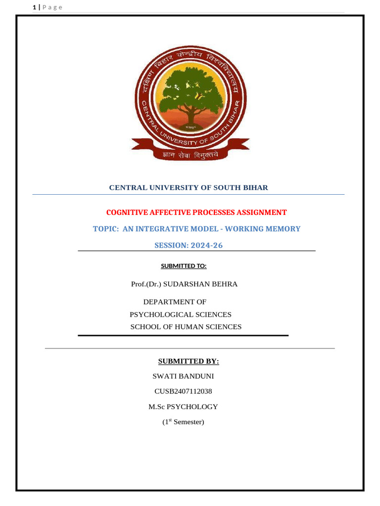 Cap Assignment Swati Main | PDF | Memory | Recall (Memory)