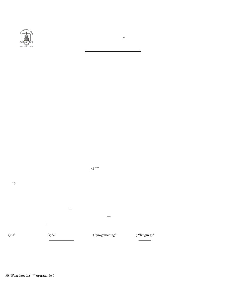 IP (P.G.) College, Campus-2, Bulandshahr Department of Computer Science Question Bank For ...