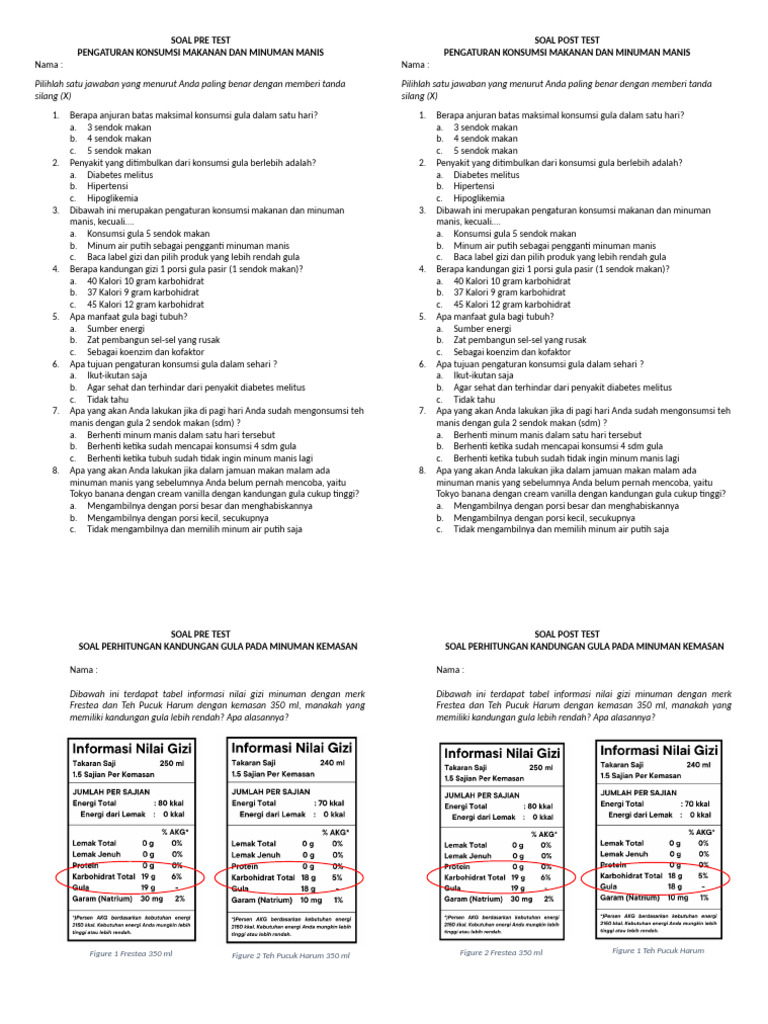 Soal Pre Test-Post Test | PDF
