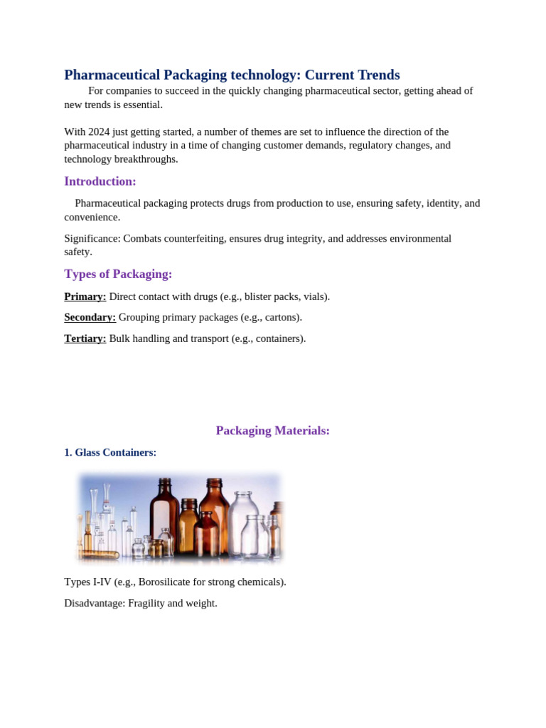 Pharmaceutical Packaging technology | PDF | Sustainability | Plastic